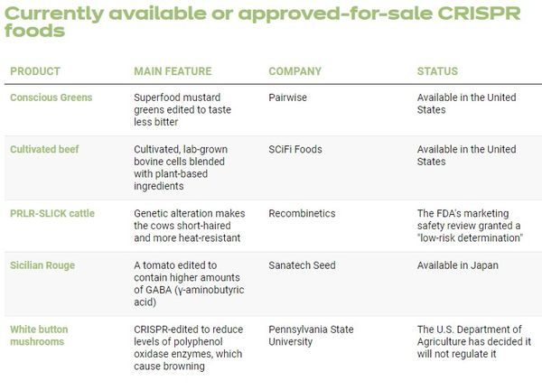 🧬 CRISPR-edited foods begin appearing on shelves